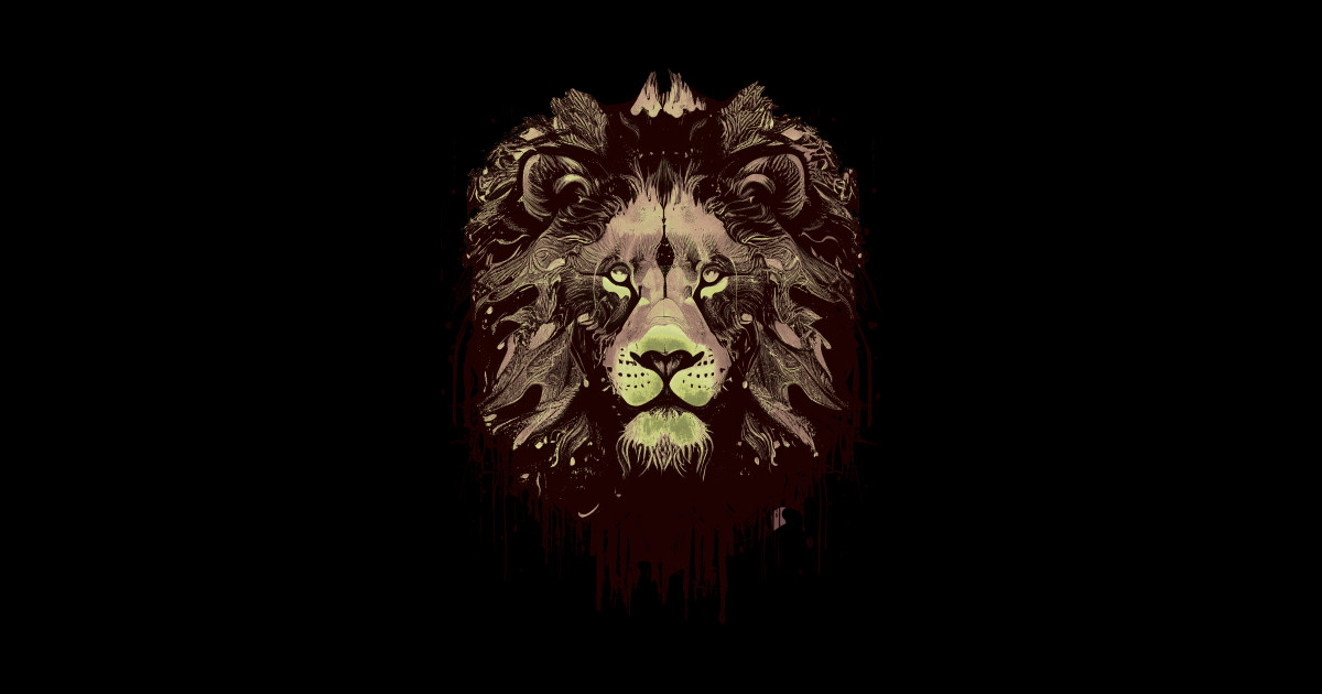 Stamped Dripping Lion - Lion - Magnet | TeePublic