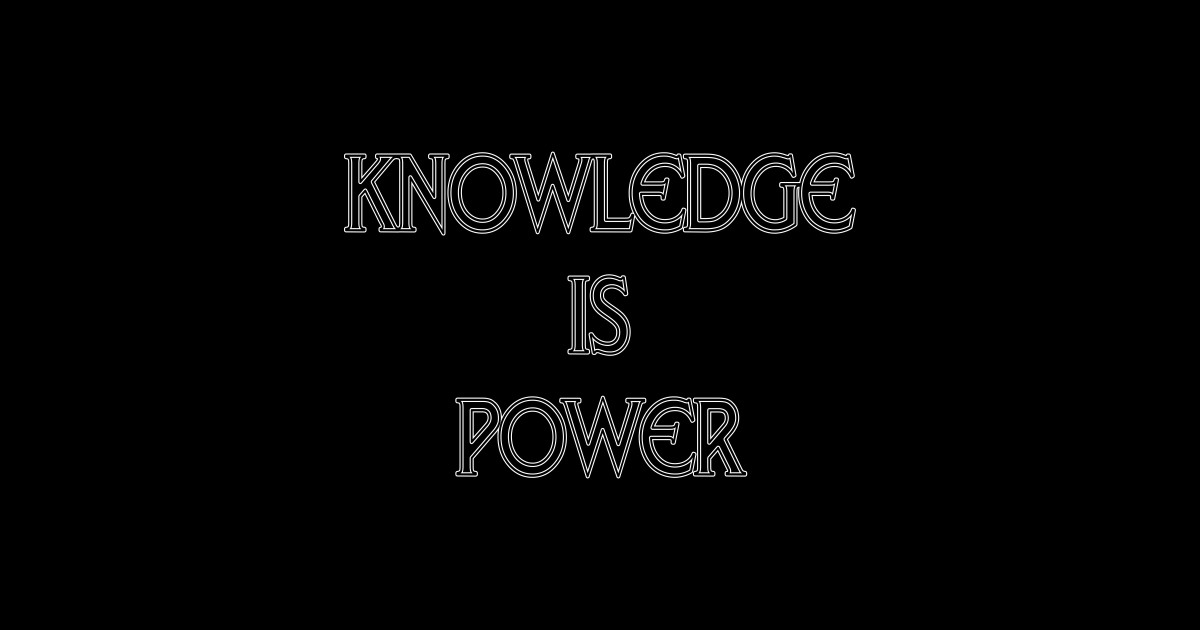 Knowledge is power - black & white - Knowledge Is Power - Sticker ...