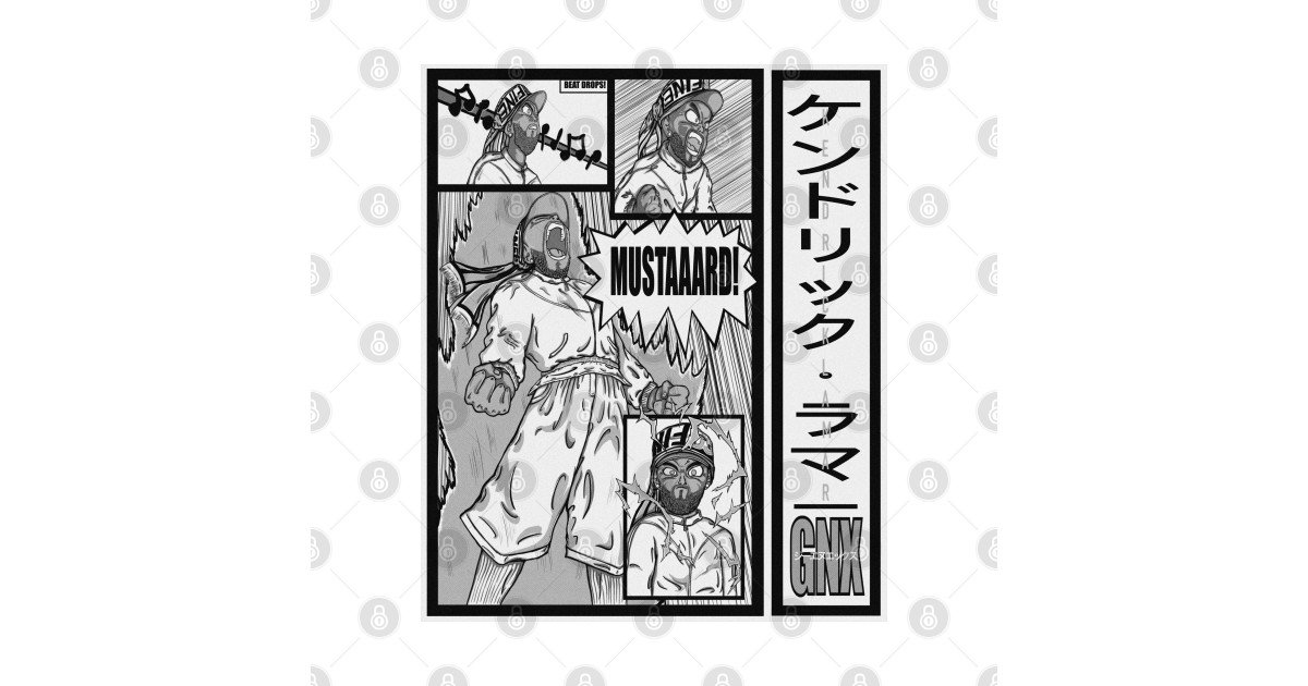 Kendrick Lamar, mustard, anime shirt design - Kendrick Lamar - T-Shirt ...