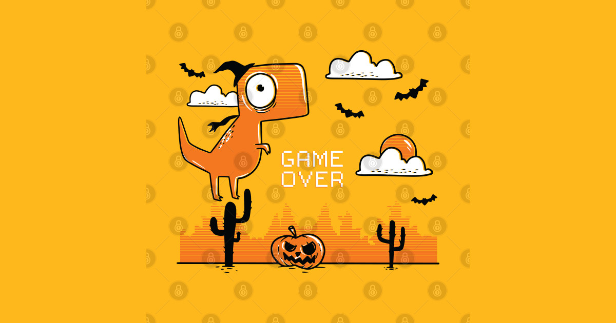 Game Over Dinosaur - Dinosaurs Cute - T-Shirt | TeePublic