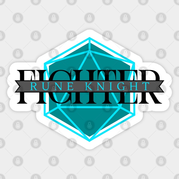 Light Blue Rune Knight Fighter - Fighter - Sticker | TeePublic
