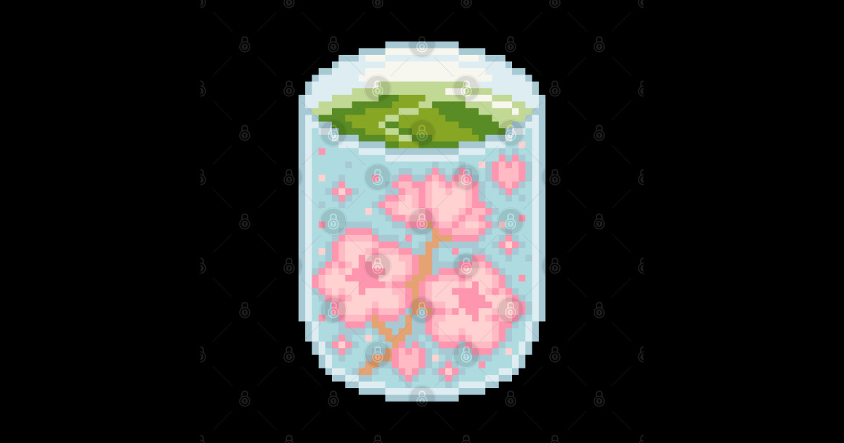 Green Tea Pixel Art - Tea - Sticker | TeePublic