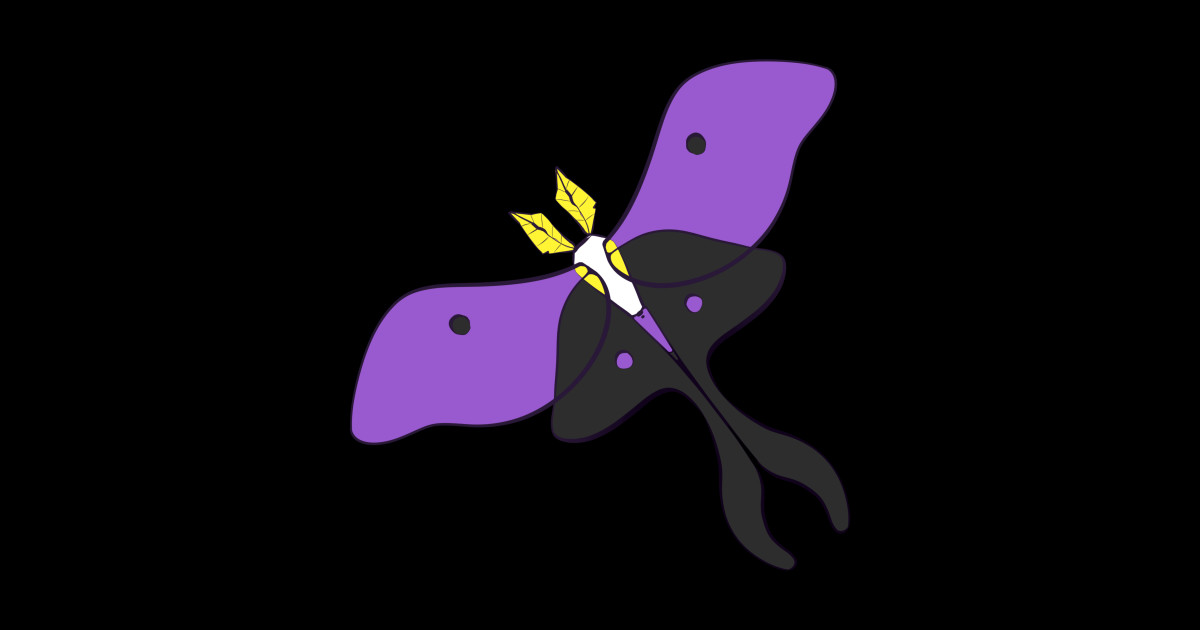 Nonbinary Pride Moth - Pride Design - Sticker | TeePublic