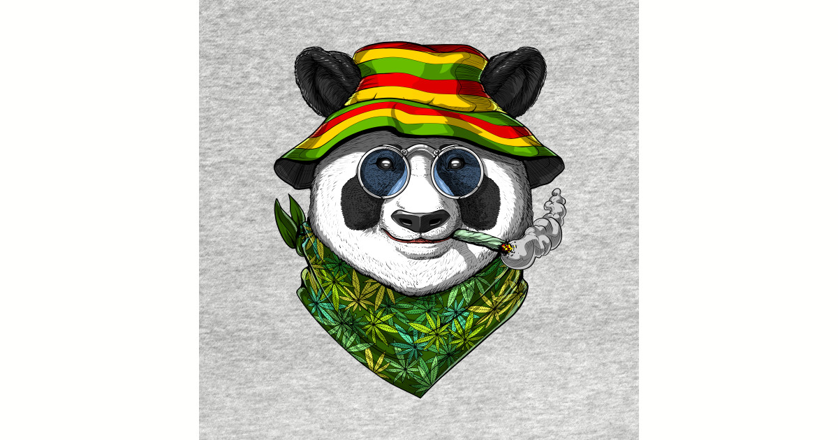 Panda Rastafari Smoking Weed - Panda Weed - T-Shirt | TeePublic