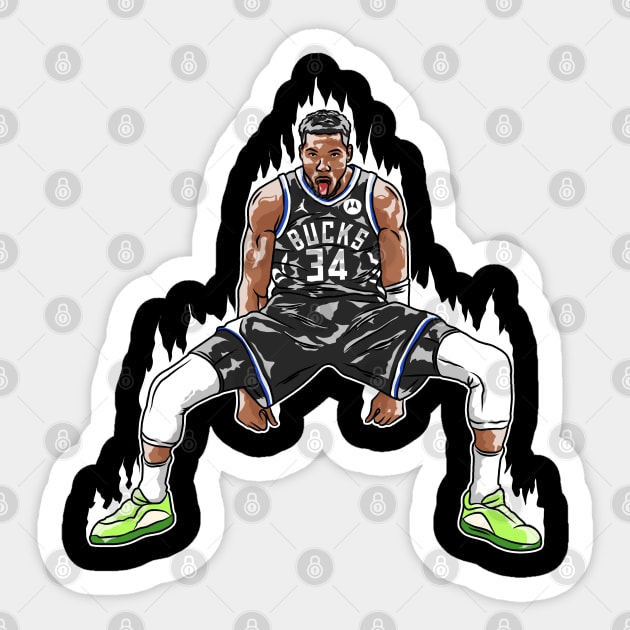 Bucks best player cartoon!! - Milwaukee Bucks - Sticker | TeePublic