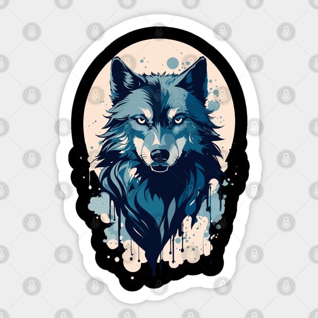Lone Blue Wolf - Wildlife - Sticker | TeePublic