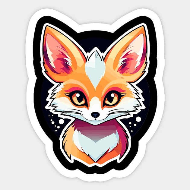 Fennec Fox Illustration - Fennec Fox - Sticker | TeePublic