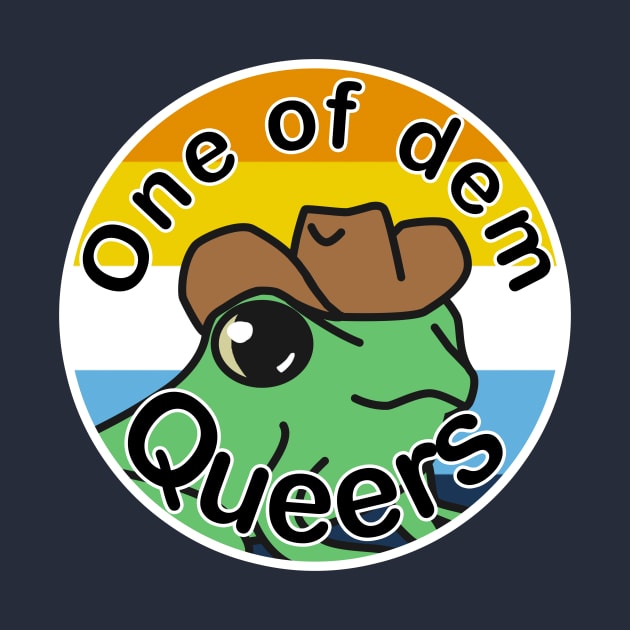 Pride Frog with a cowboy hat- Aroace - Frog - T-Shirt | TeePublic