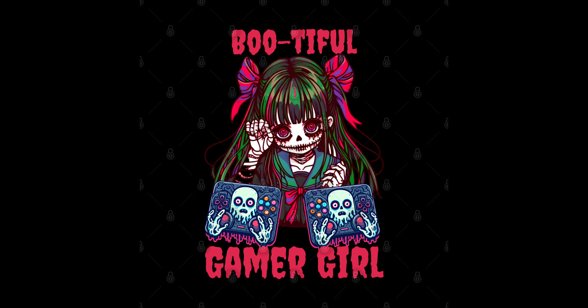 Halloween Spooky Gamer Girl - Halloween Gamer - Sticker | TeePublic