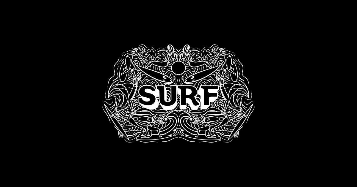 Surf Doodle White - Surfing - Posters and Art Prints | TeePublic