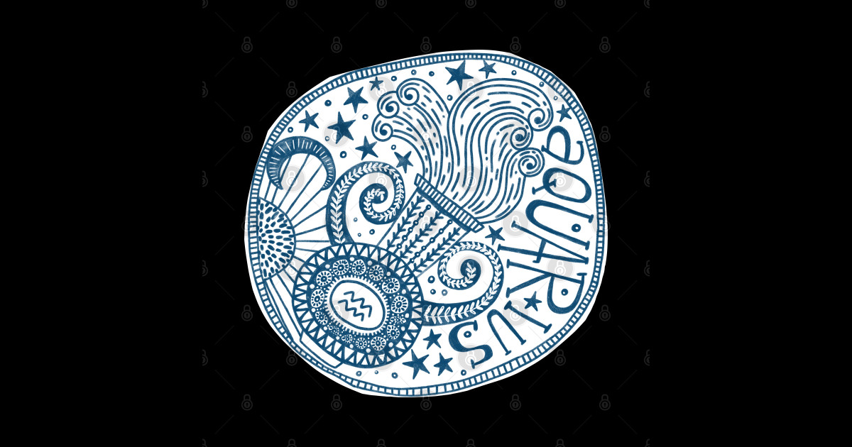 AQUARIUS ZODIAC SIGN AIR ELEMENT - Aquarius Zodiac Sign - Sticker ...