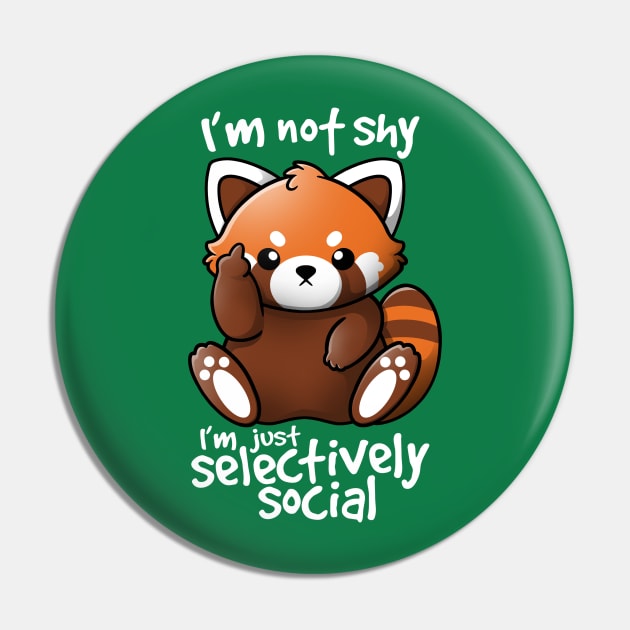 Shy red panda - Red Panda - Pin | TeePublic