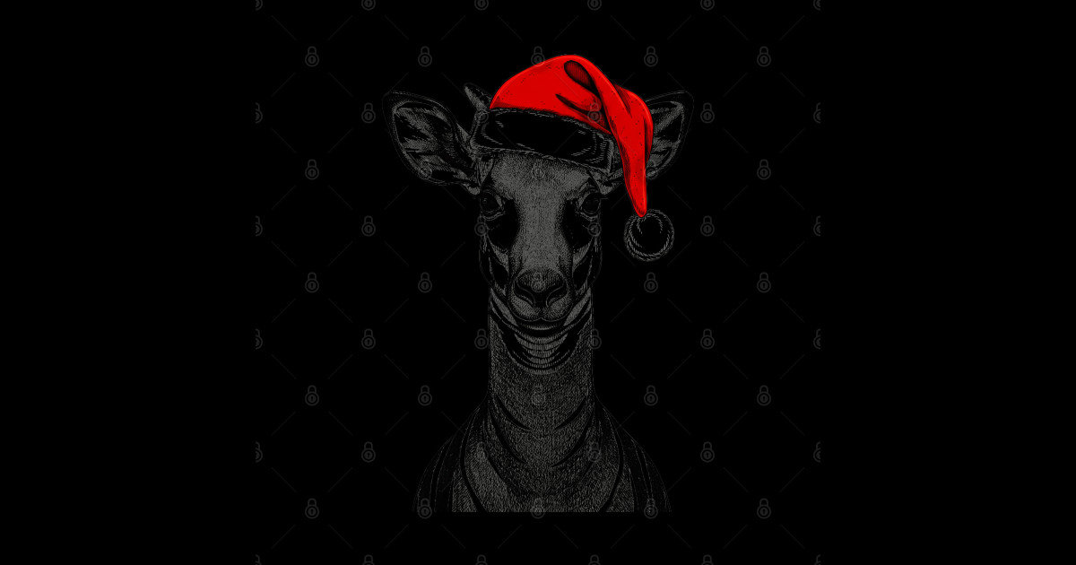 Okapi Christmas Santa Hat Funny Zoo Animal - Okapi - Sticker | TeePublic
