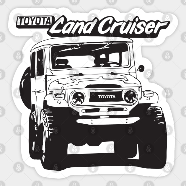 Hand-Drawn FJ40 Toyota Landcruiser Badge Black - Fj40 Land - Sticker ...
