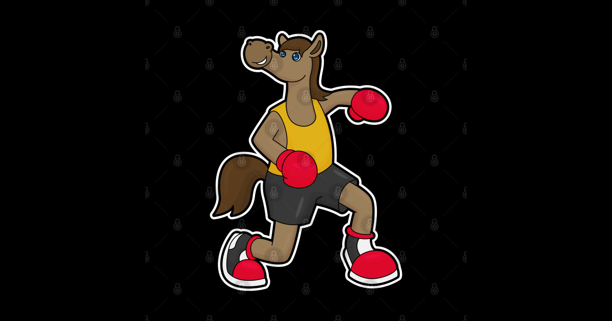 Horse as Boxer with Boxing gloves - Horse - Sticker | TeePublic