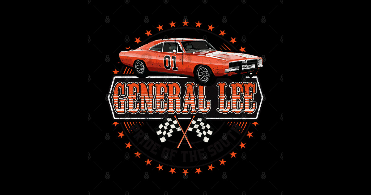General Lee Pride of the South Lts - General Lee Car - Sticker | TeePublic