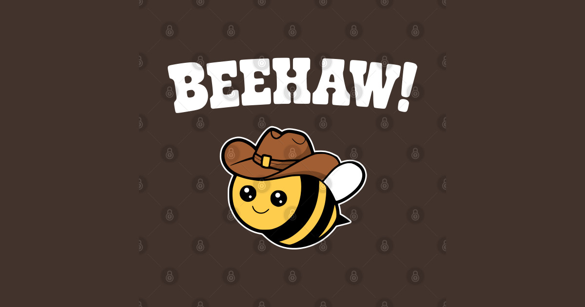 Bee Haw! Funny Cowboy Bee Pun - Bee Pun - T-Shirt | TeePublic