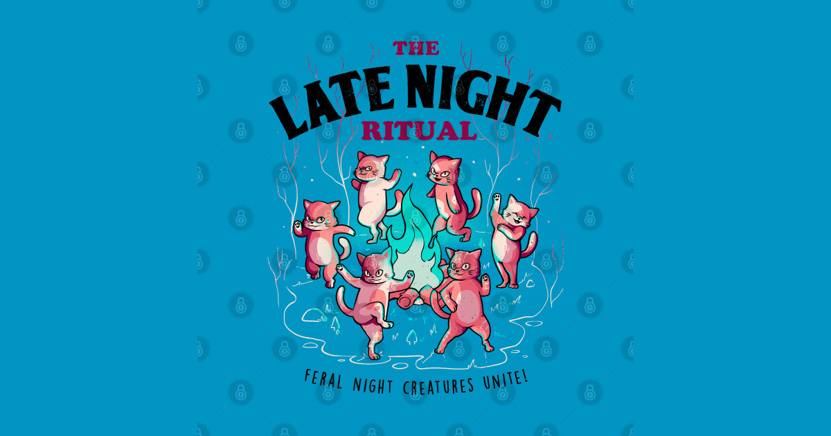 The Late Night Ritual - Cute Evil Cats Gift - Cat - T-Shirt | TeePublic