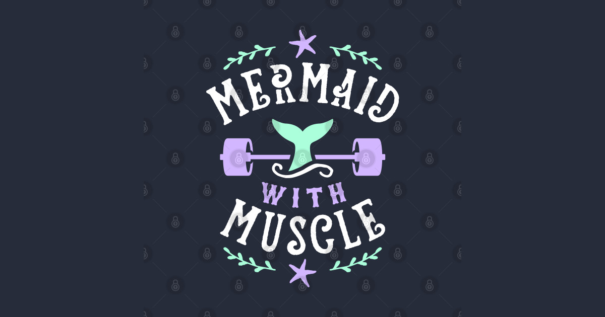 Mermaid With Muscle - Mermaid With Muscle - T-Shirt | TeePublic