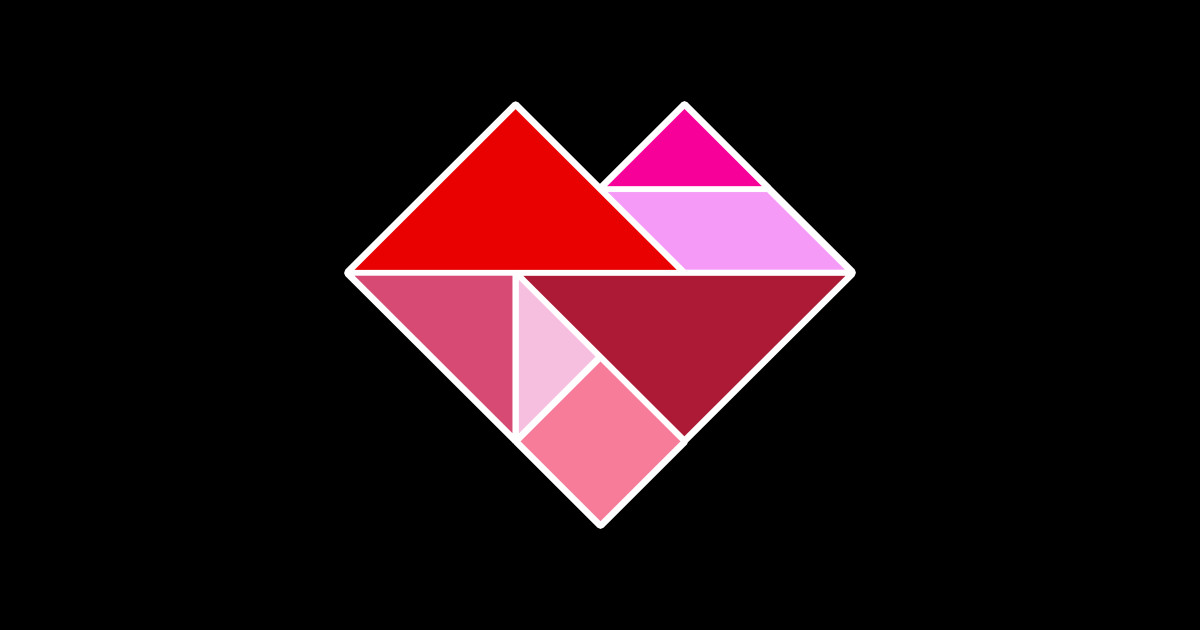 Heart Tangram - Valentines Day - Magnet | TeePublic