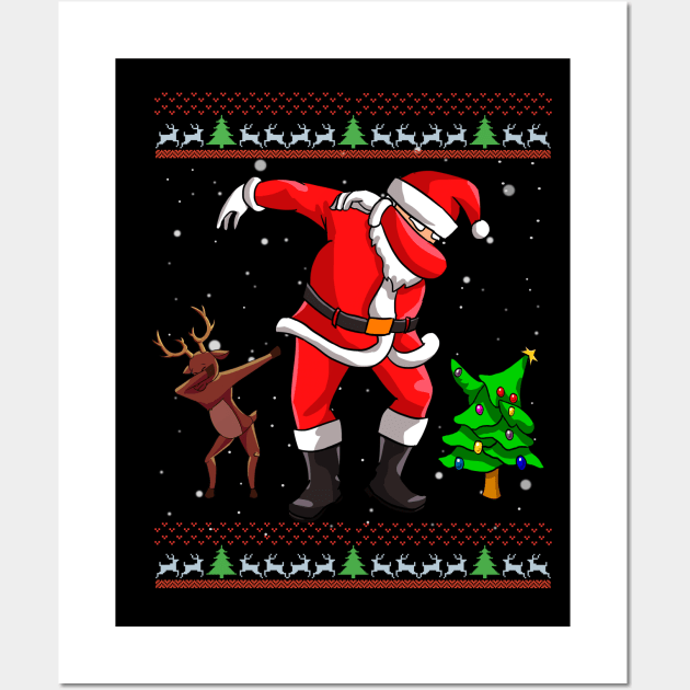 SANTA DABBING WITH PINE TREE AND REINDEER - Dabbing Santa Claus ...