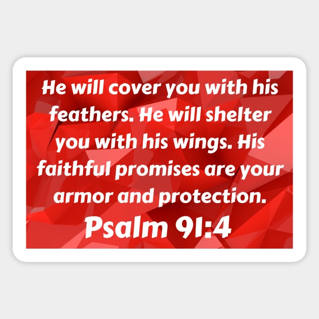 Bible Verse Psalm 91:4 - Psalm 91 4 - Sticker | TeePublic