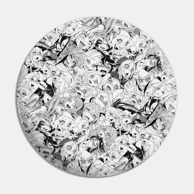 Ahegao Anime Girls Pattern - Ahegao - Pin | TeePublic