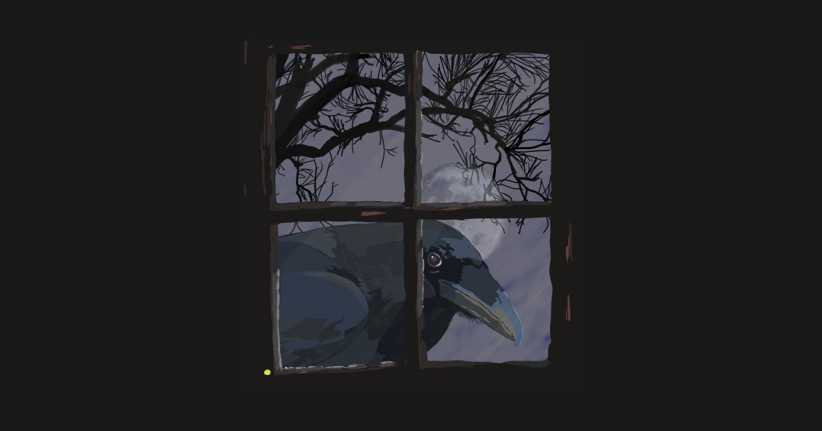 The raven in the window looking at you - Art - T-Shirt | TeePublic