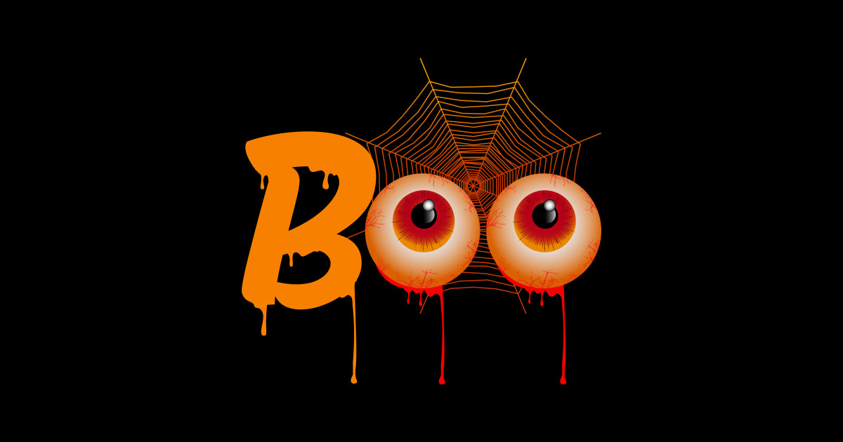 Boo - Scary Halloween Eyes Dripping With Blood - Halloween - Sticker ...