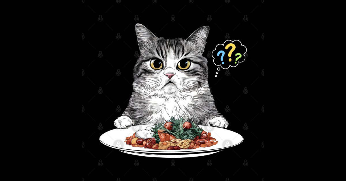 Confused Cat - Confused Cat - Sticker | TeePublic