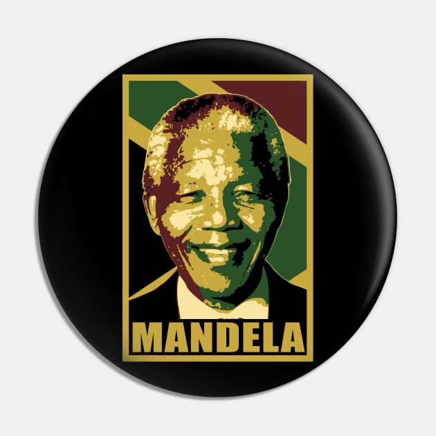 Nelson Mandela Smile Poster Pop Art - Nelson Mandela - Pin | TeePublic