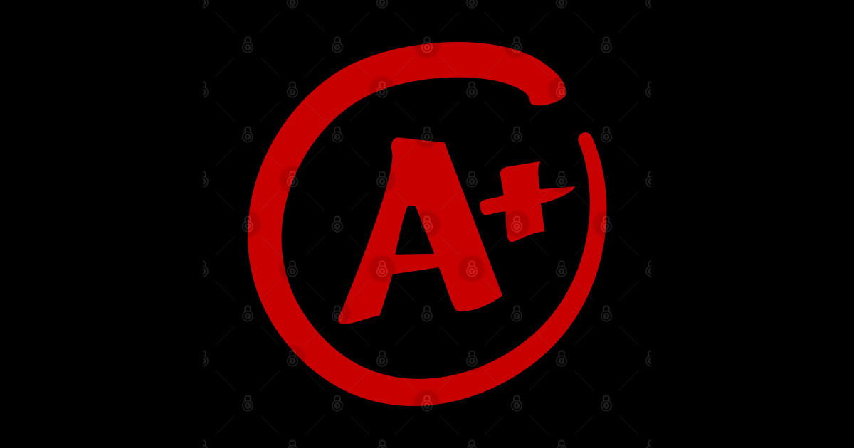 A Plus Exam Grade - A Plus - Sticker | TeePublic