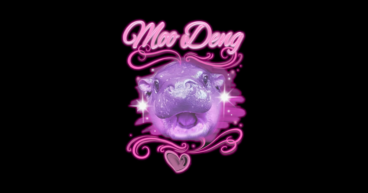 Moo Deng Cute Hippo Pink - Moo Deng - Posters and Art Prints | TeePublic