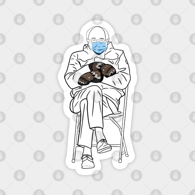 bernie sanders mittens line art - Bernie Sanders - Magnet | TeePublic