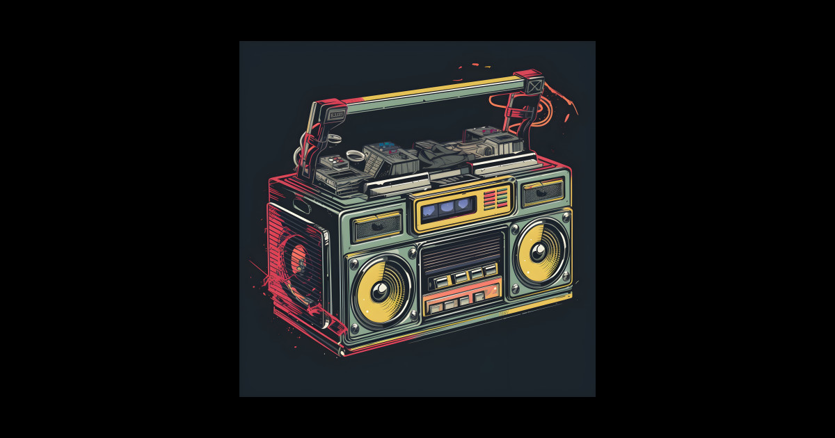 Ghetto Blaster Boom Box 80s Hip-Hop Stereo - Boombox - Posters and Art ...