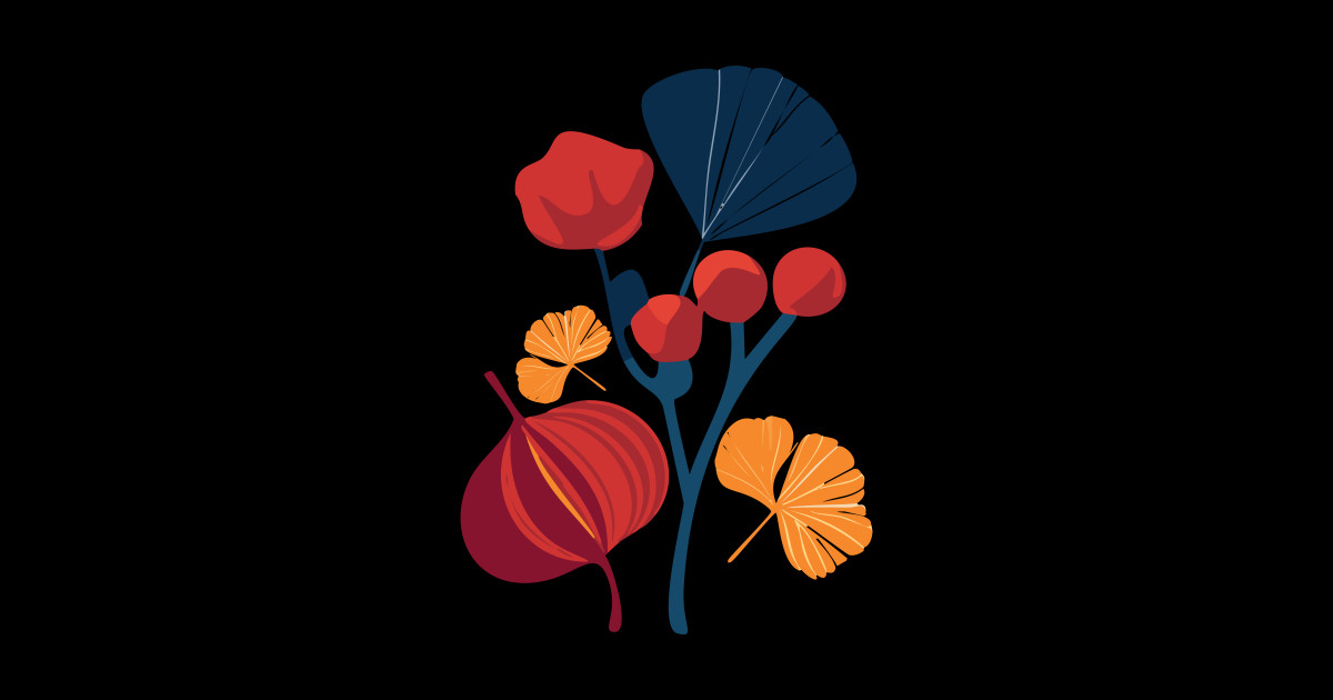 vintage physalis and leaves - Physalis - Sticker | TeePublic