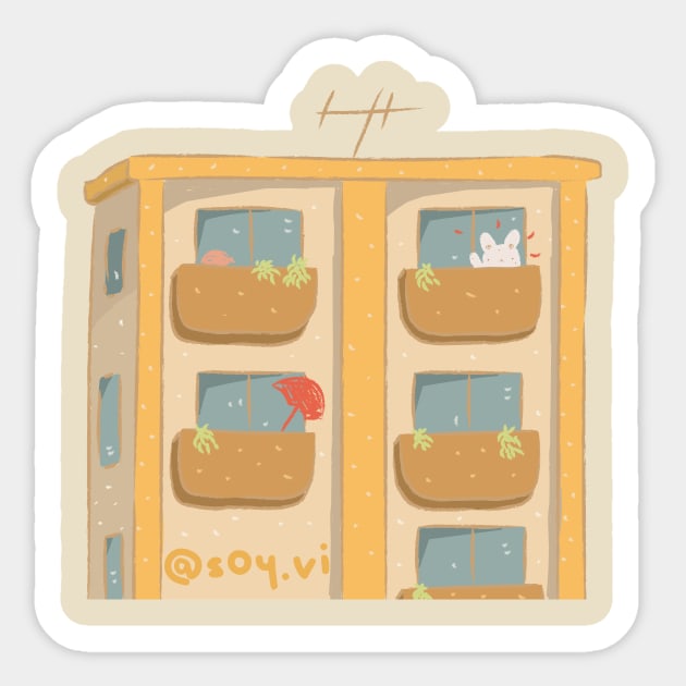 Apartment building! - Building - Sticker | TeePublic