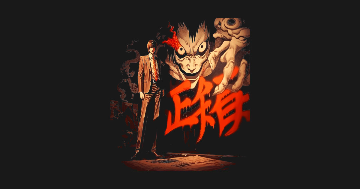 Light Yagami with Ryuk Death Note - Light Yagami - T-Shirt | TeePublic