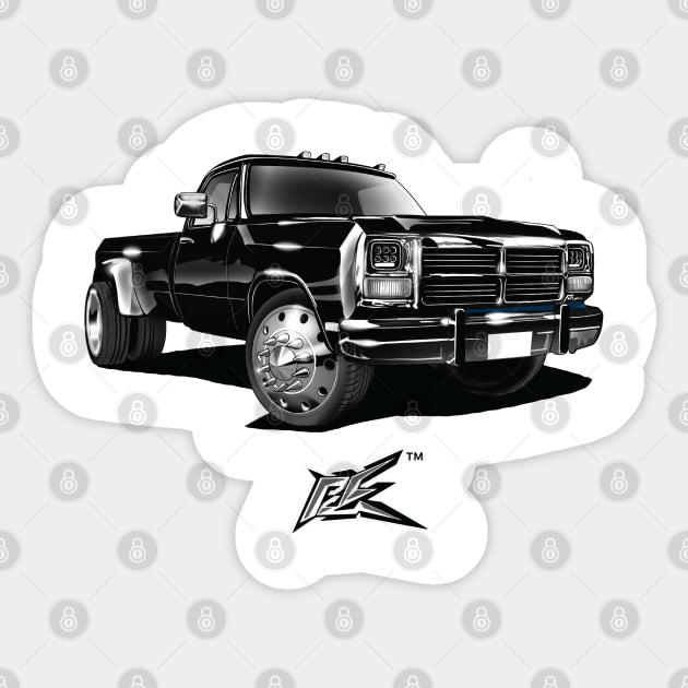 dodge first gen dually black - Dodge First Gen - Sticker | TeePublic