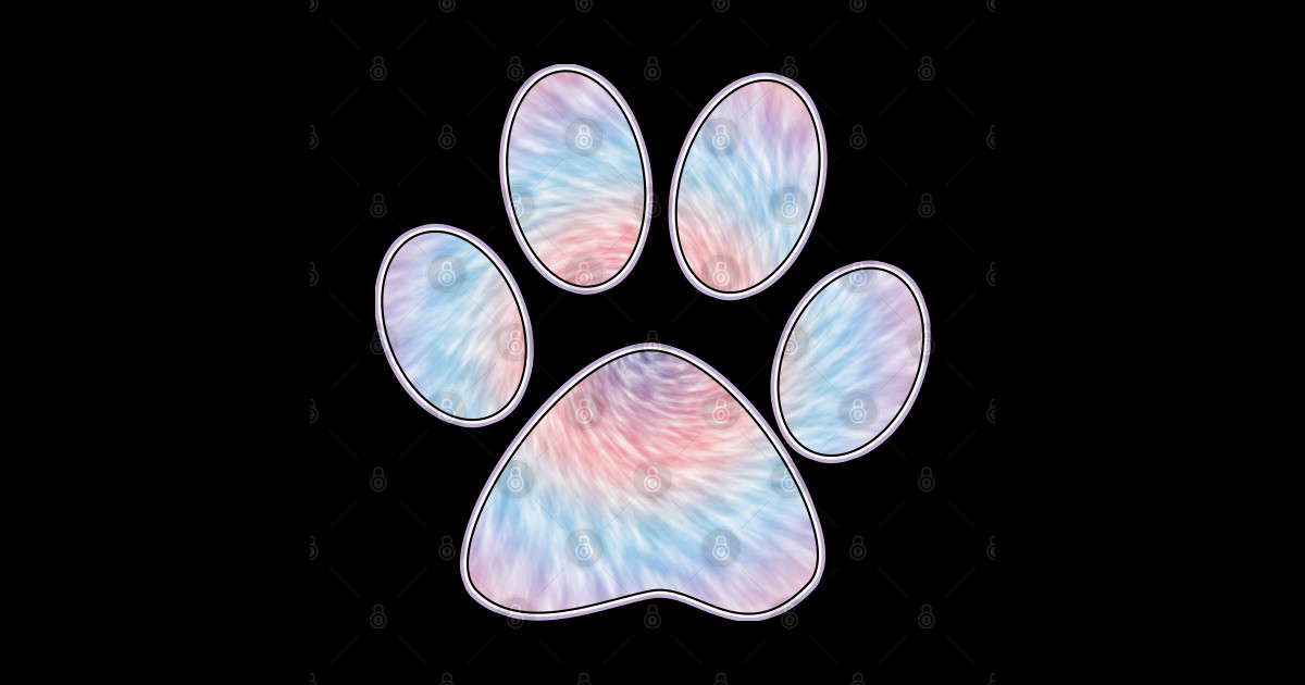 Patel color dog paw pattern - Stay Pawsitive - Sticker | TeePublic