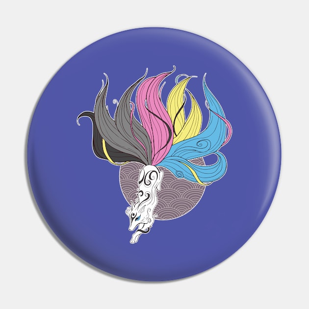 Polygender Kitsune LGBT Pride Flag - Polygender - Pin | TeePublic