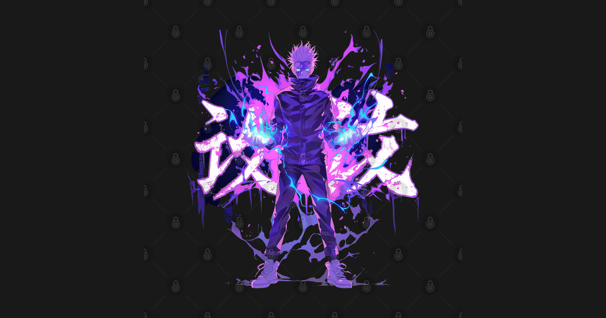 Satoru Gojo Powerful Aura Jujutsu Kaisen - Satoru Gojo - T-Shirt ...