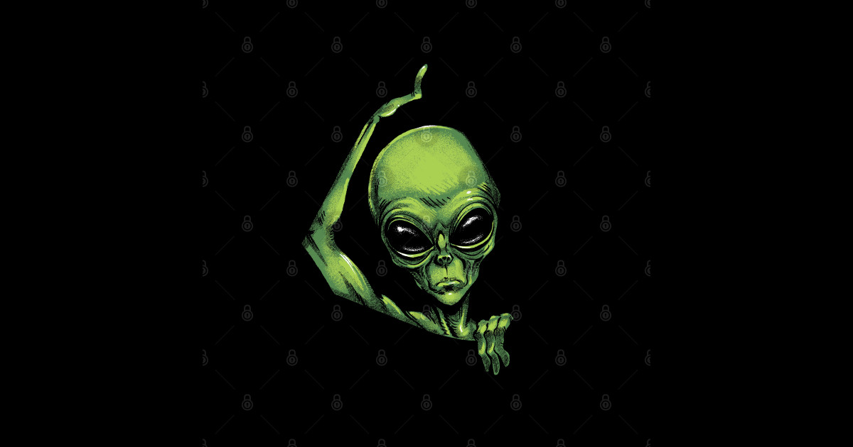 Scary Peeking Alien Coming Out Of Your Wherever - Alien - Sticker ...