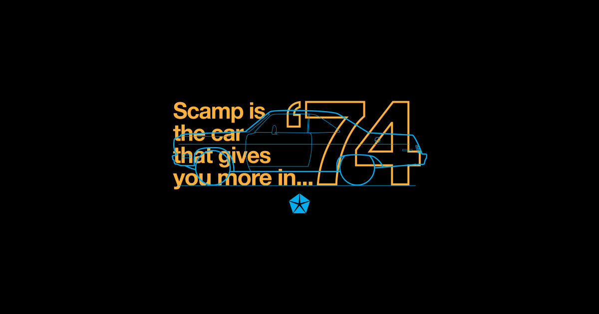 74 Valiant Scamp - The Car That Gives You More - Scamp - Sticker ...