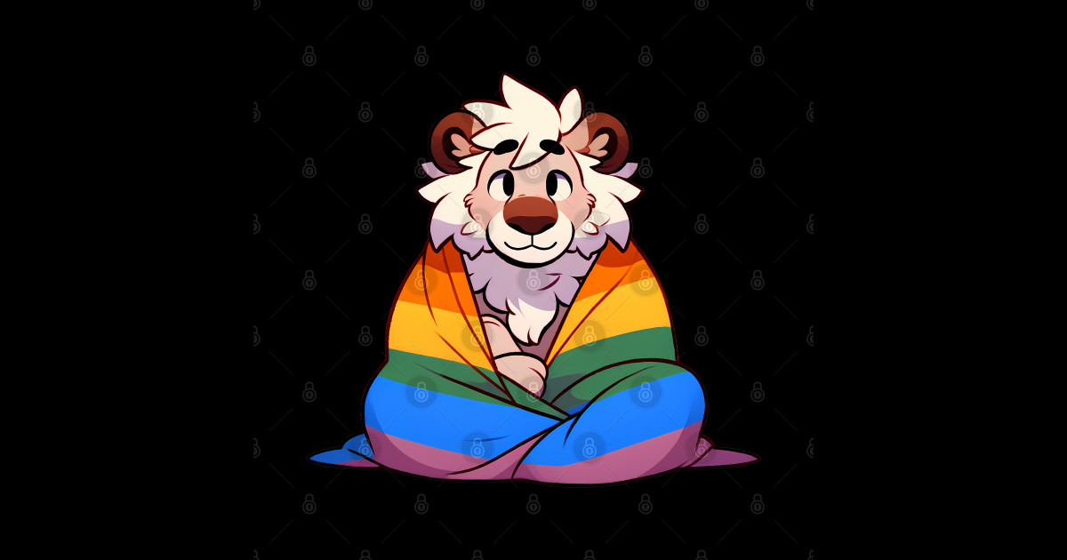 Comfy Womfy Furry Pride Lion LGBTQ Rainbow - Furry - Sticker | TeePublic