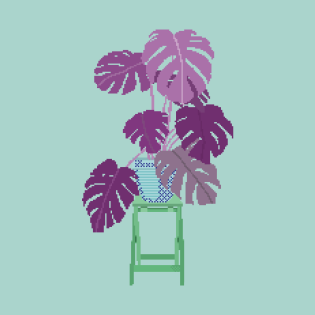 Monstera Plant Pixel art - Monstera - Tapestry | TeePublic