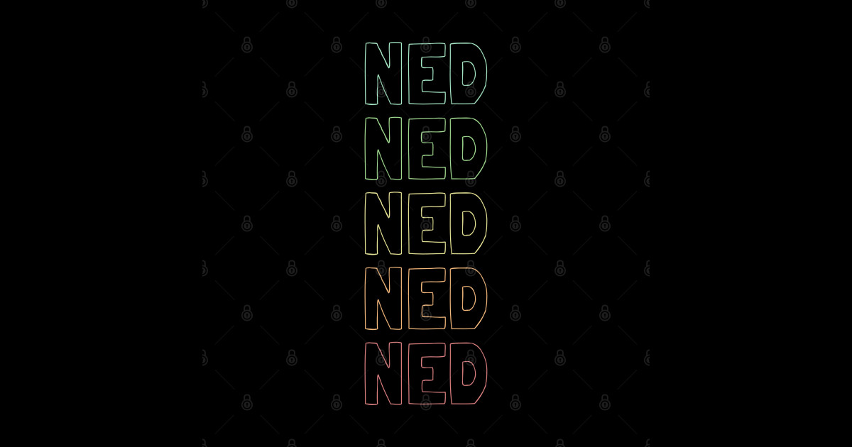 Ned Name Pattern - Ned - Sticker | TeePublic