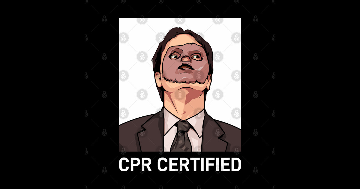 Dwight Scrute Cpr Certified, The Office Meme - Dwight Schrute - Sticker ...