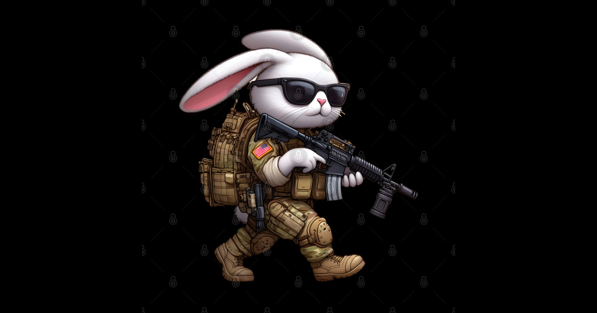 Tactical Rabbit - Rabbit - Sticker | TeePublic