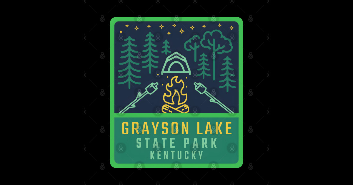 Grayson Lake State Park Patch Style - Grayson Lake Park - Pin | TeePublic